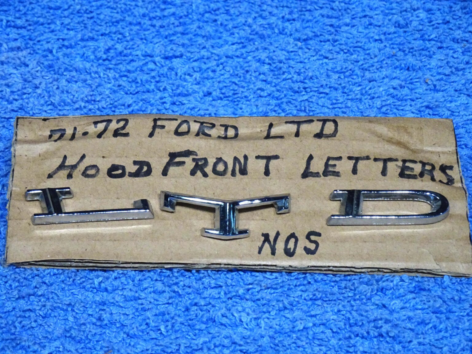 1971 1972 Ford LTD Hood Front Letter Emblems NOS | Classic NOS Parts