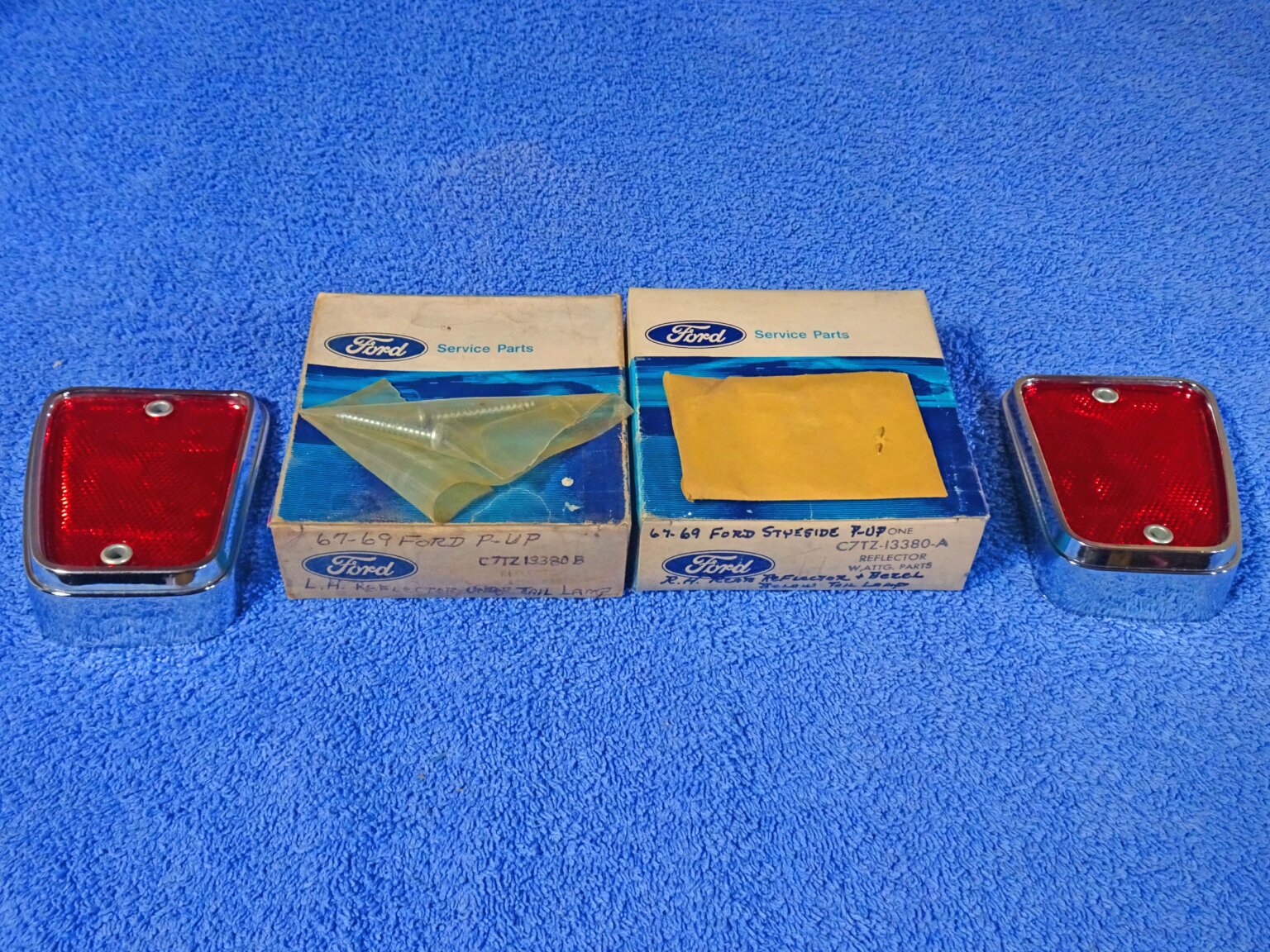 1967 1968 1969 Ford Truck Rear Below Tail Light Lamp Reflectors ...