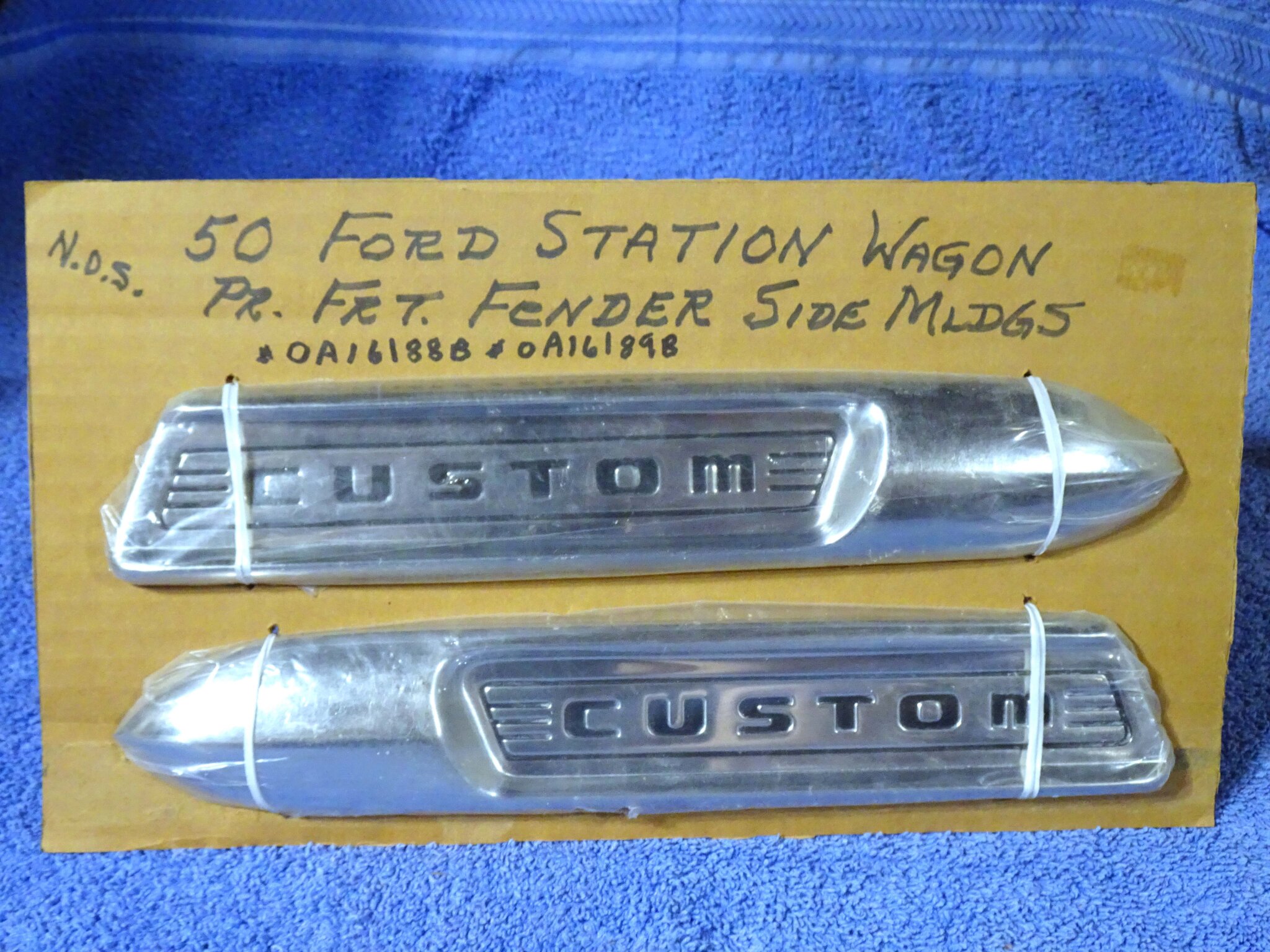 1950 Ford Custom Wagon Front Fender Chrome Stainless Steel Mouldings ...