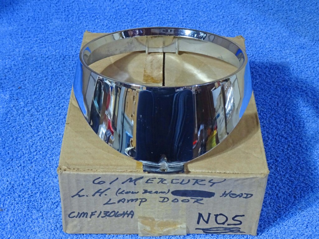 1961 Mercury Monterey Chrome Headlamp Door Bezel NOS | Classic NOS Parts