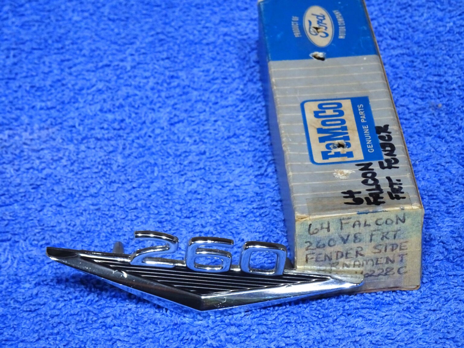 1964 Ford Mustang Falcon Ranchero Fairlane Front Fender Emblem NOS ...