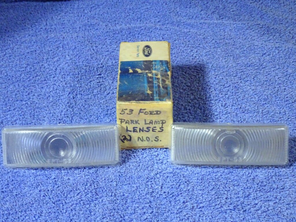 1953 Ford Mainline Customline Crestline Sunliner Front Park Lamp Lenses ...