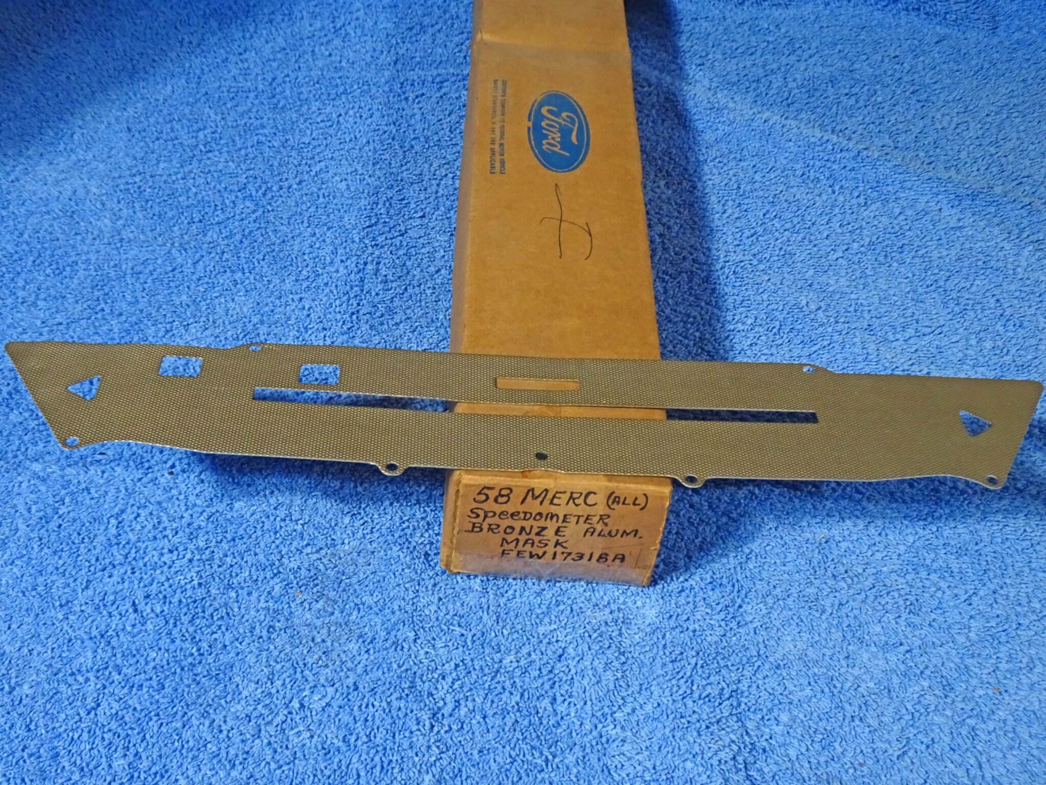 1958 Mercury Speedometer Bronze Aluminum Mask NOS | Classic NOS Parts