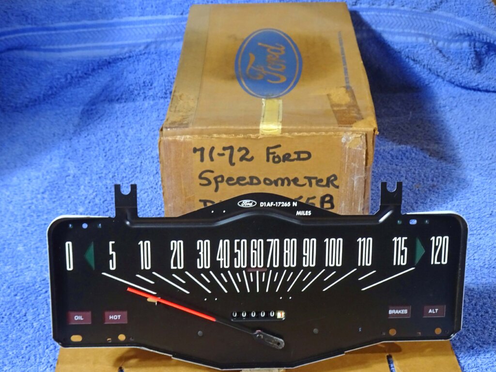 1971 1972 Ford Galaxie Custom LTD Ranch Wagon 120 MPH Speedometer NOS ...
