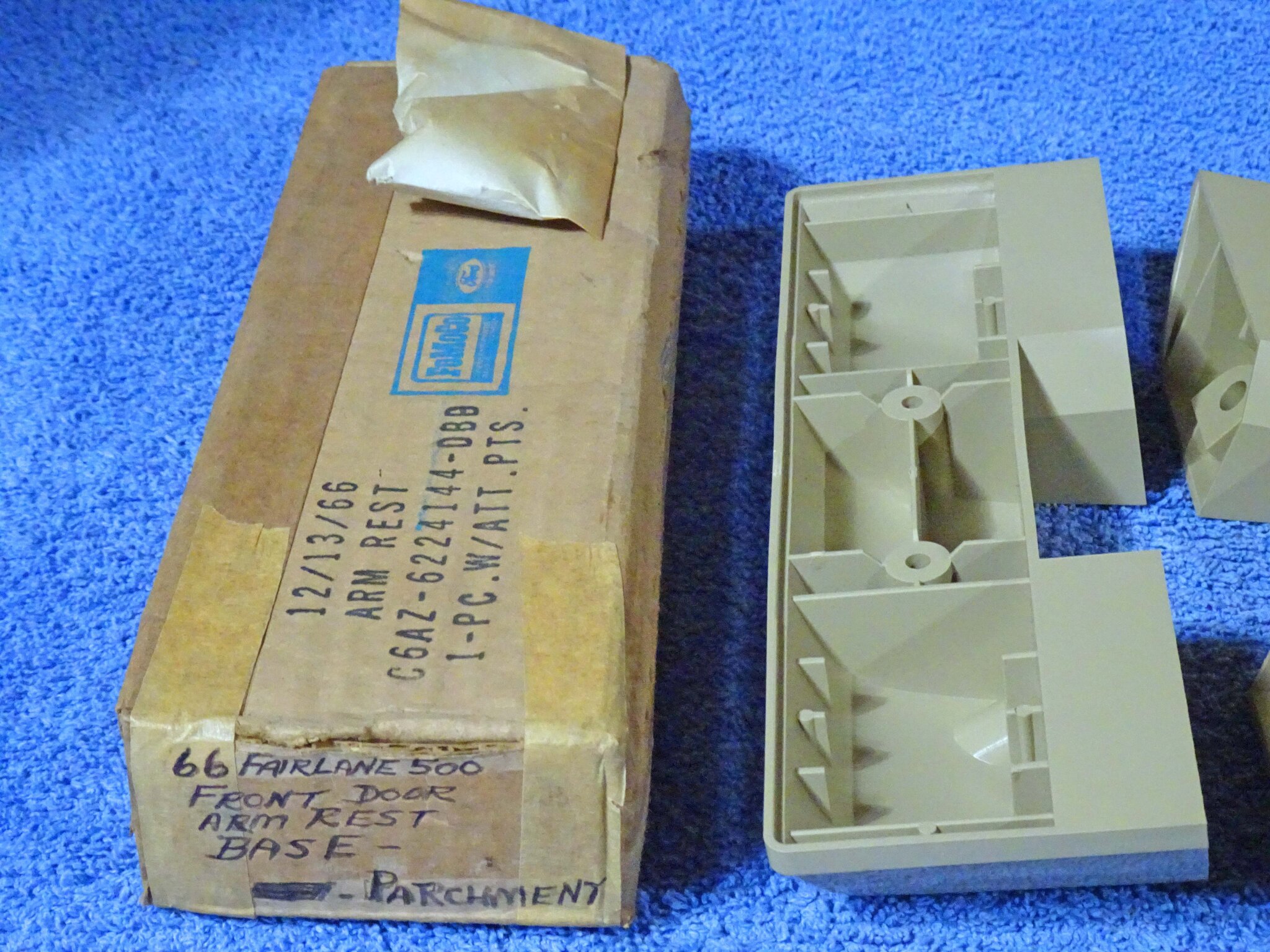1966 Ford Fairlane 500 2 Door Hardtop Front Door Arm Rest Base NOS ...