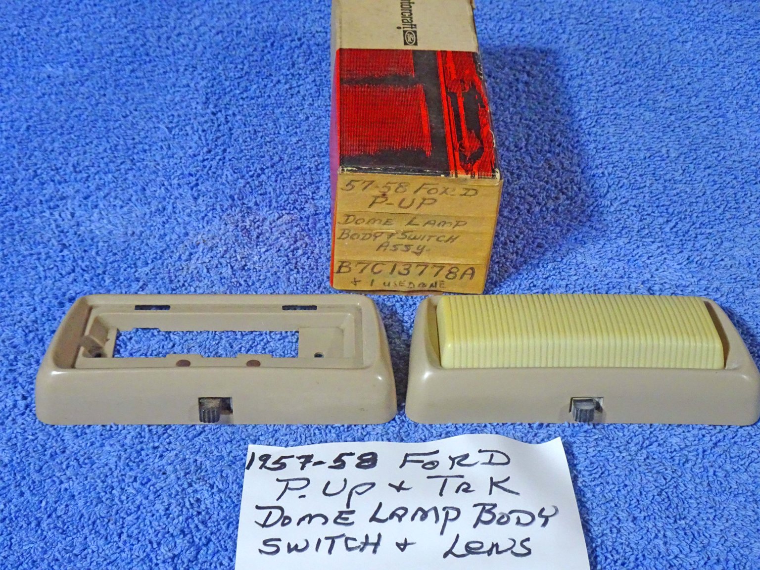 1957 1958 Ford Truck Dome Lamp Body, Lens, & Switch (Used) & Dome Lamp ...