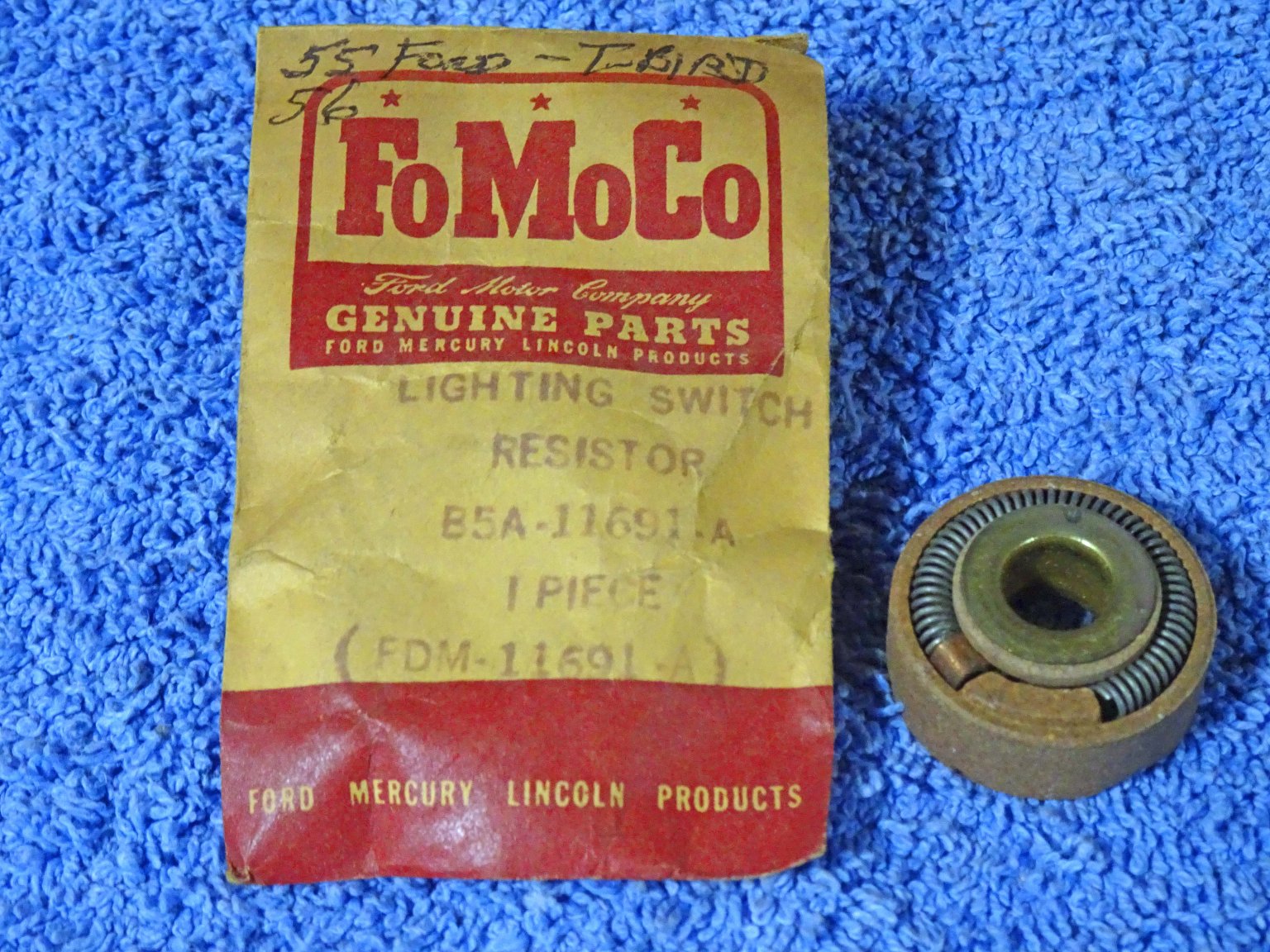 1955 1956 Ford & Thunderbird Plastic Light Switch Rheostat Resistor NOS ...