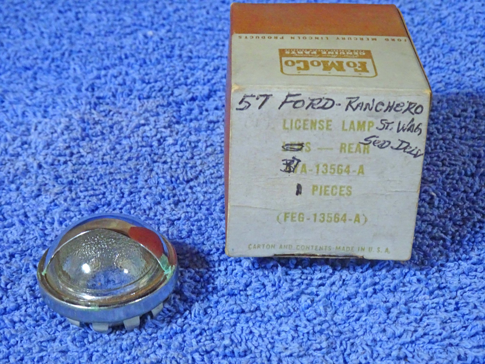 1957 Ford Ranchero Station Wagon & Sedan Delivery Rear License Light ...
