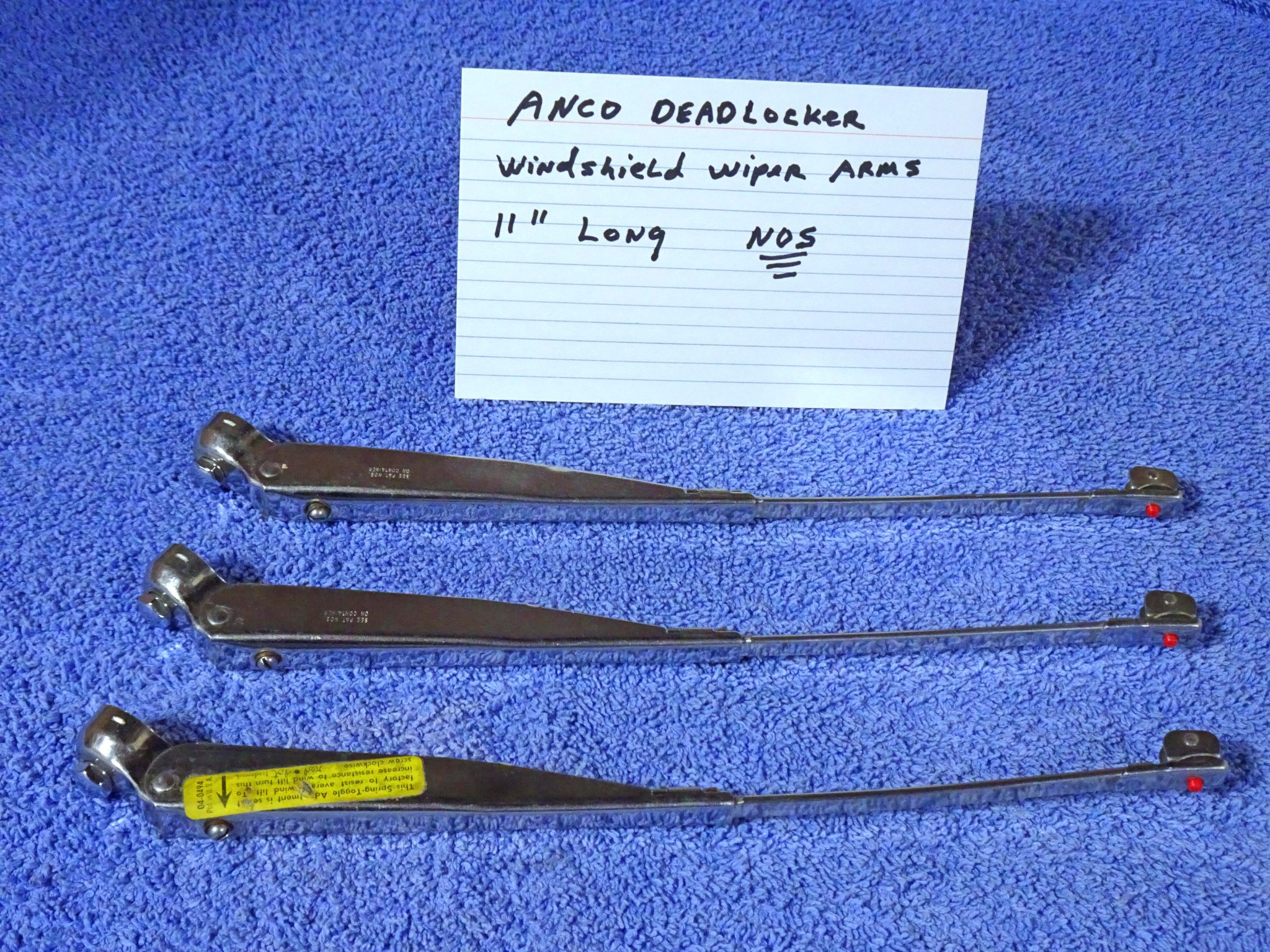 1958 ANCO DEADLOCKER Red Dot Anti Wind-Lift Windshield Wiper Arms NOS ...