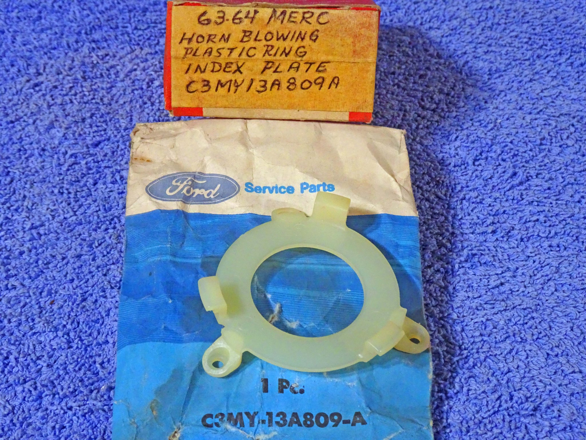 1963 1964 Mercury Horn Blowing Plastic Ring Index Plate NOS | Classic ...