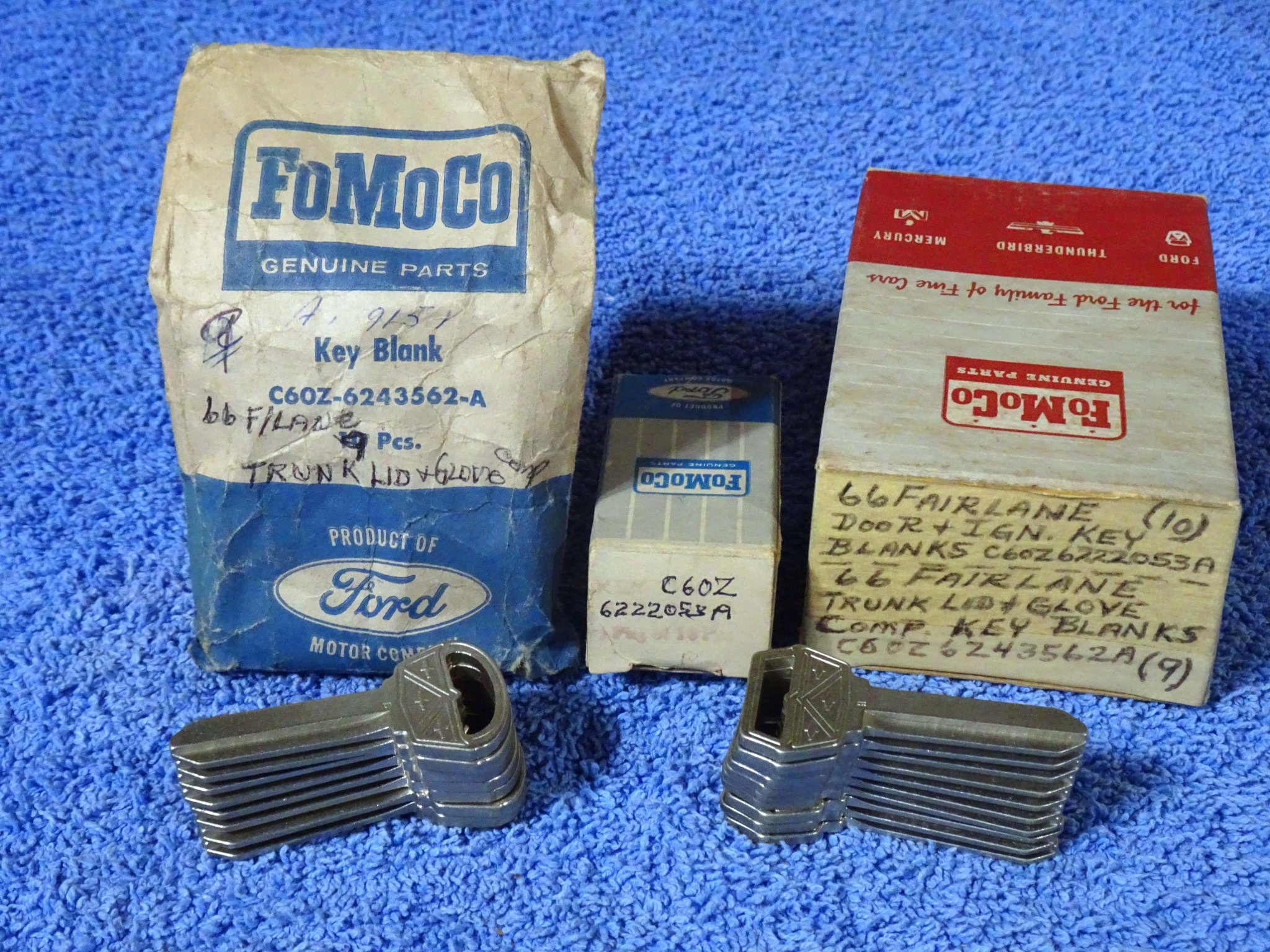1966 Ford Fairlane FoMoCo Door & Ignition & Trunk Lid & Glove Box ...